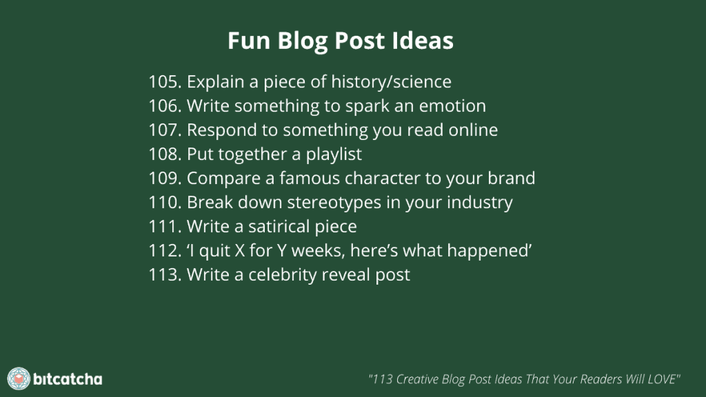 113 Creative Blog Post Ideas That Your Readers Will Love